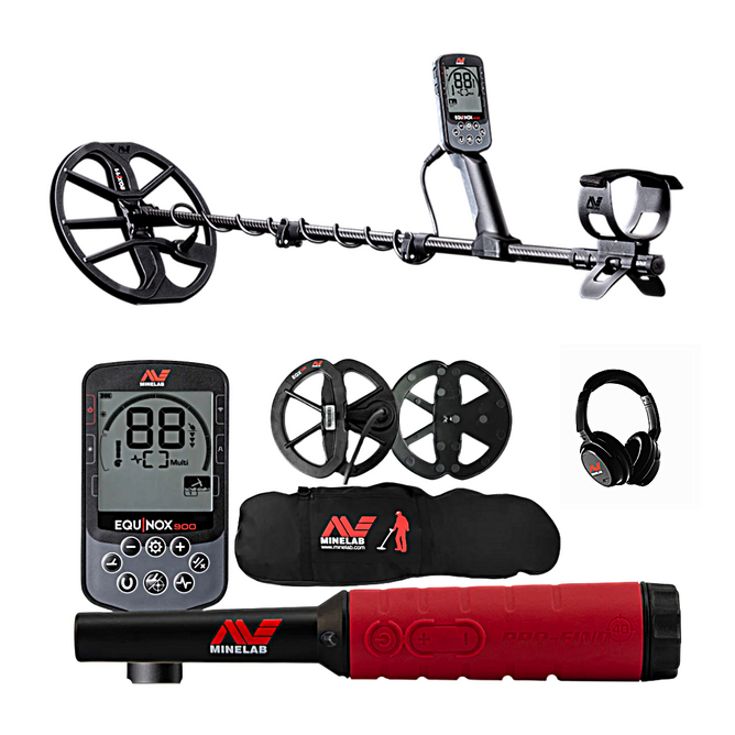 Minelab EQUINOX 900 Multi-IQ Metal Detector w/ Carry Bag and Pro-Find